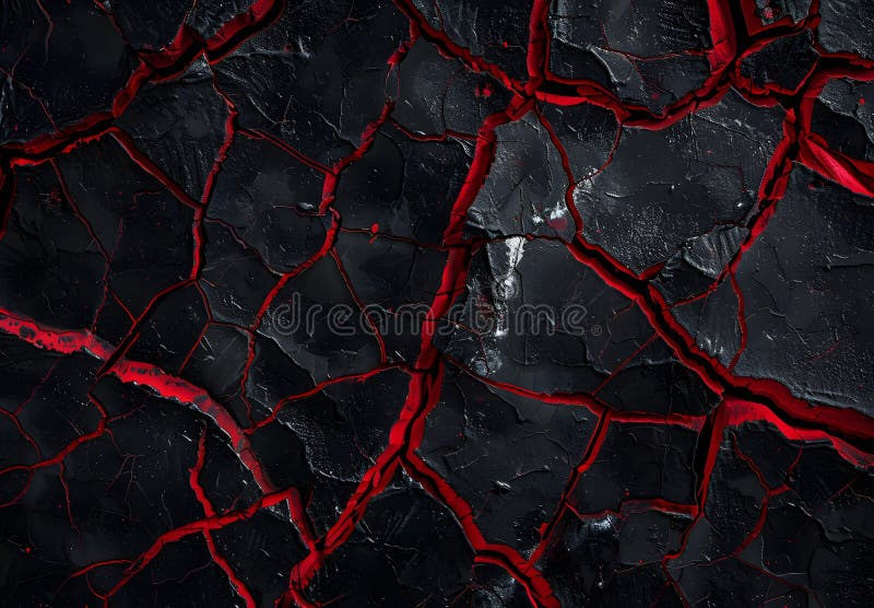 Abstract Cracked Texture Red Black Background Stock Illustration ...