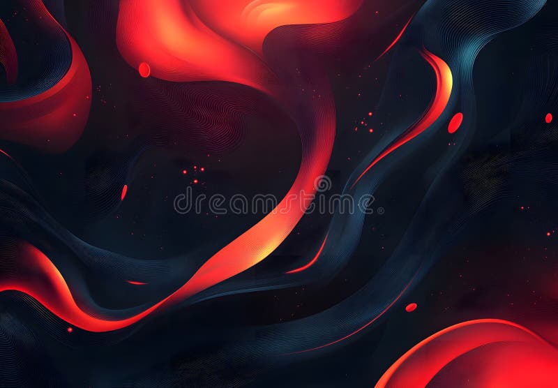 Abstract Red and Black Fluid Shapes Background Stock Illustration ...