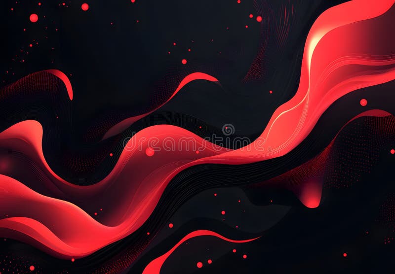 Abstract Red Liquid Waves Dark Background Stock Illustration ...