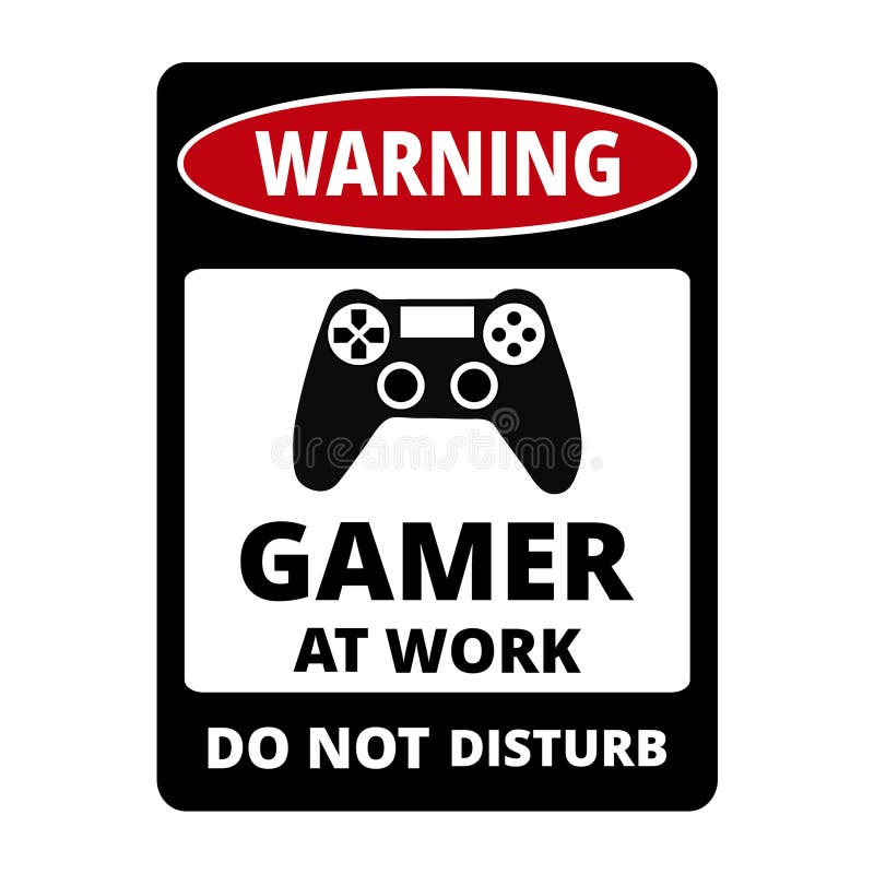 Red and Black Banner of Do Not Disturb Gamer at Work Isolated on a ...