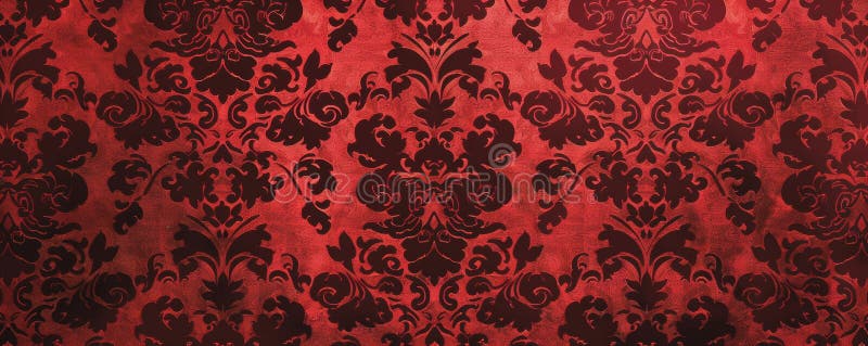 Red and Black Baroque Damask Pattern Wallpaper Stock Photo - Image of ...