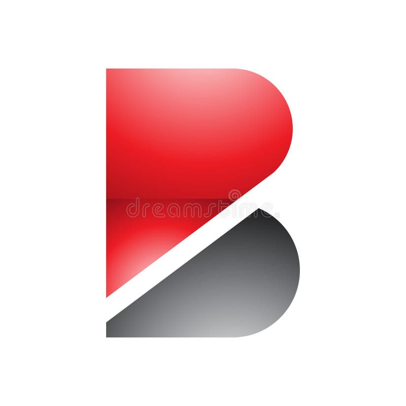 Red and Black Bold Glossy Letter B Icon Stock Vector - Illustration of ...