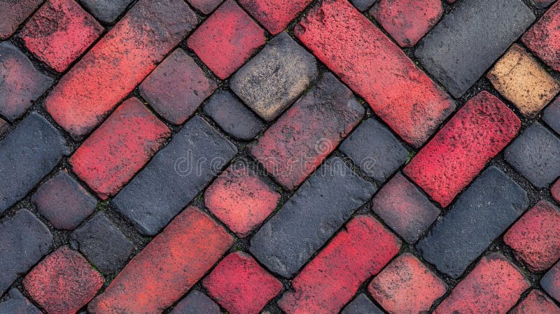 Red and Black Brick Pavement Texture Background Stock Illustration ...