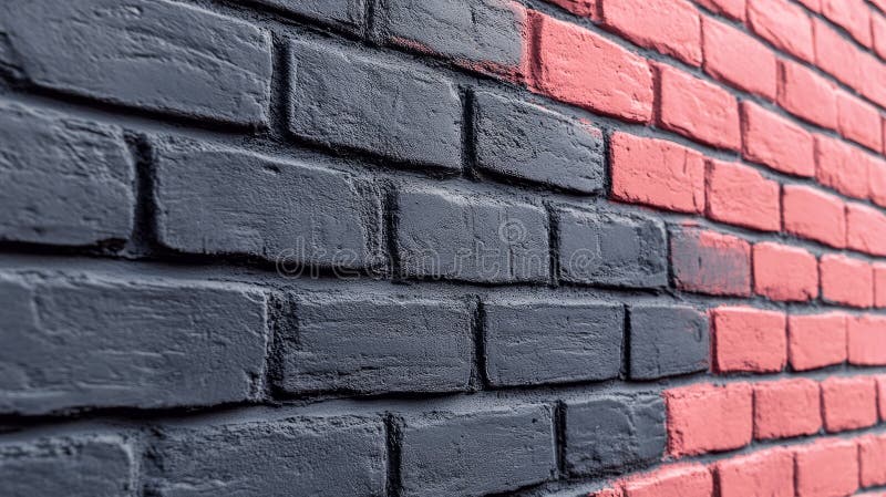 Red and Black Brick Wall with Alternating Colors. Stock Image - Image ...