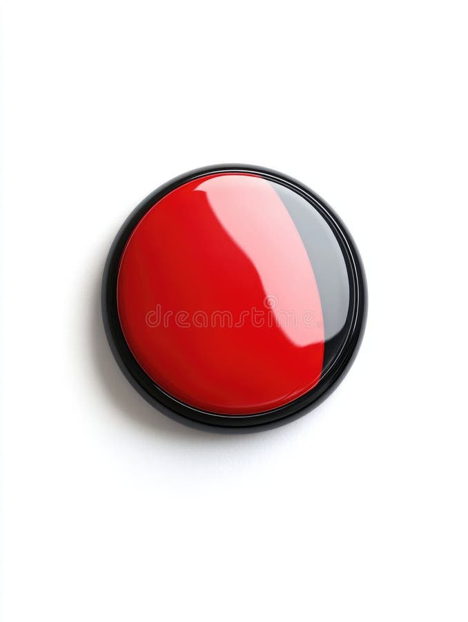 Red and Black Button Isolated on White Background Stock Image - Image ...