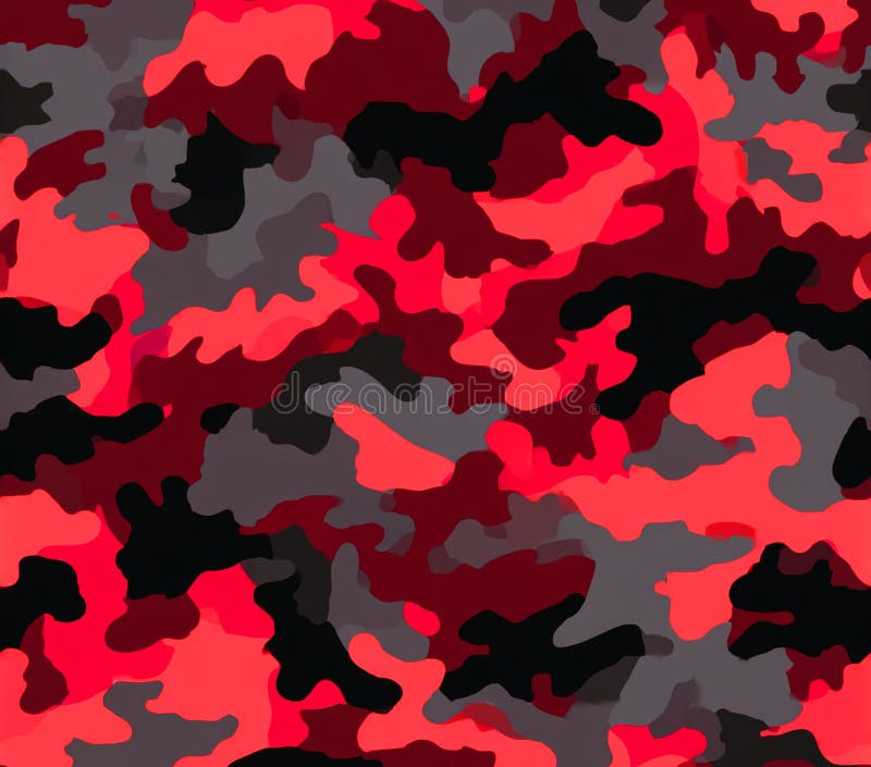 Red Black Camo Pattern Seamless Texture Background Stock Illustration - Illustration of graphics ...