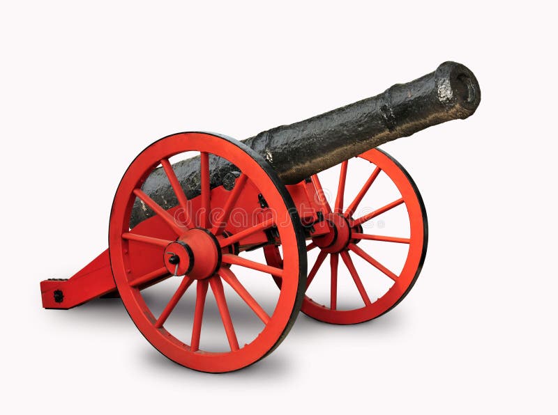 Red cannon stock photo. Image of firearm, isolated, fire - 43310130