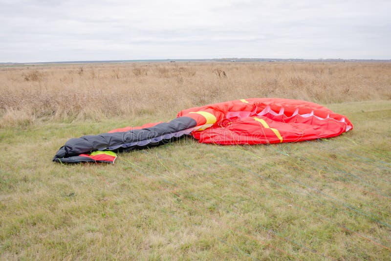 Black Canopy Powered Tandem Para Glider Stock Photo - Image of extreme ...