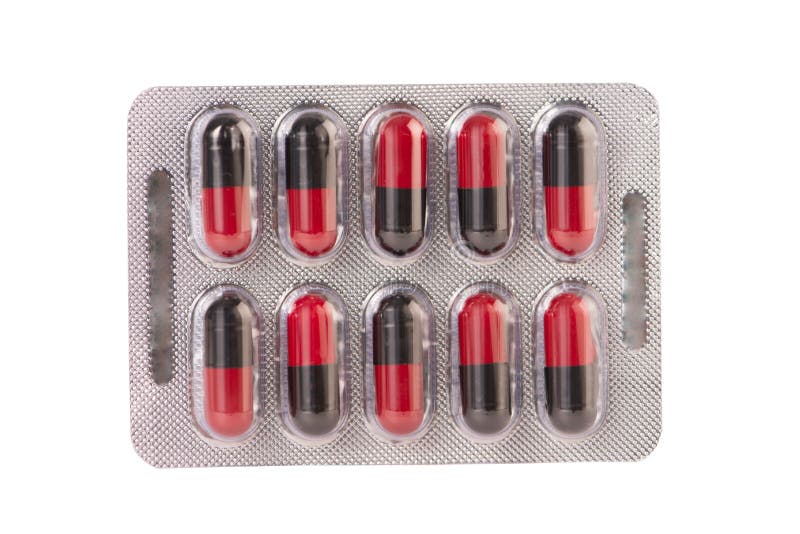 Black red capsule. stock image. Image of pharmacy, illness - 16737979