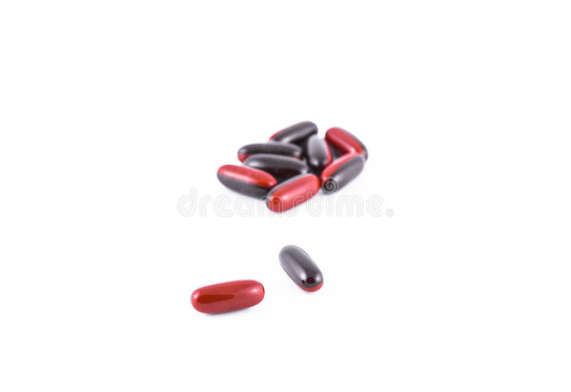 Red black capsules stock photo. Image of dose, pharmacy - 27103826