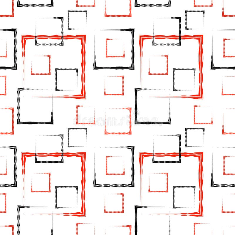 Red and Black Carved Squares and Frames for an Abstract White ...