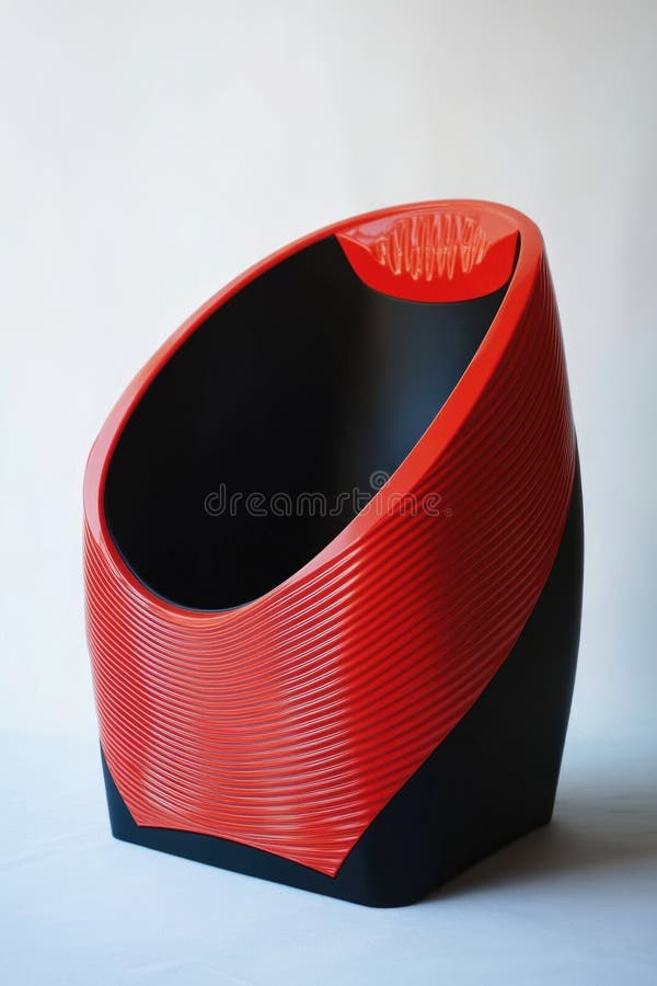 A Red and Black Chair with a Black Base Stock Illustration ...