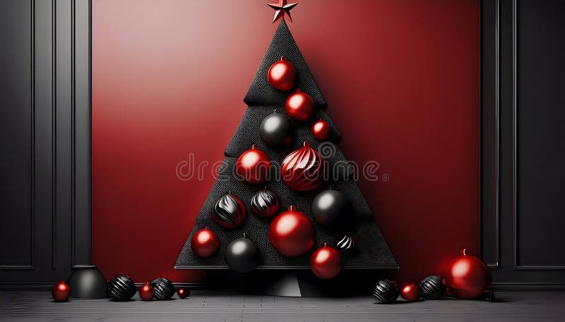Red and Black Christmas Background Red and Black Christmas Tree with ...