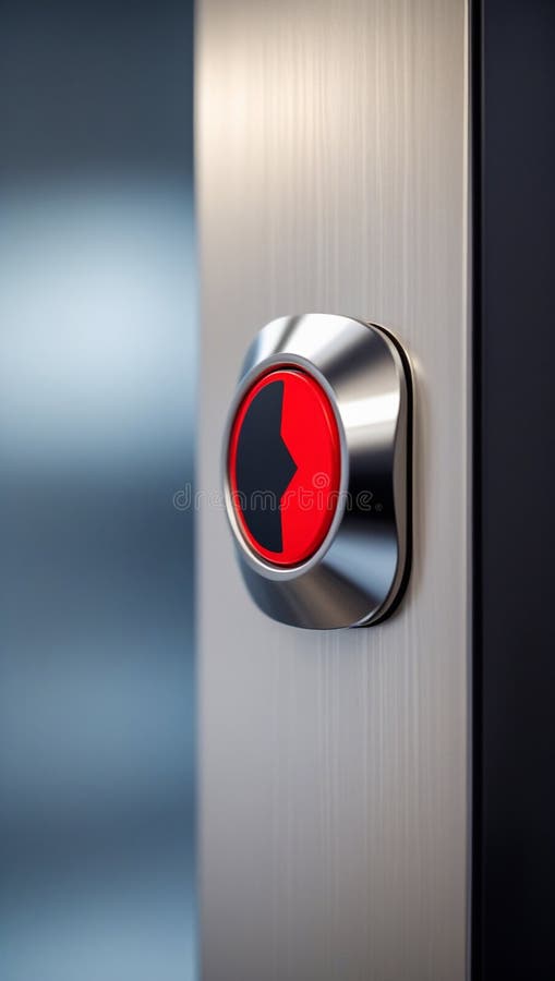 Red Black Circular Button Modern Elevator Panel Brushed Metal Door ...