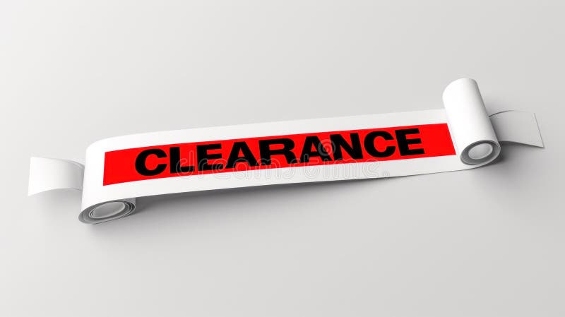 A Red and Black Clearance Sign on a White Background, AI Stock ...