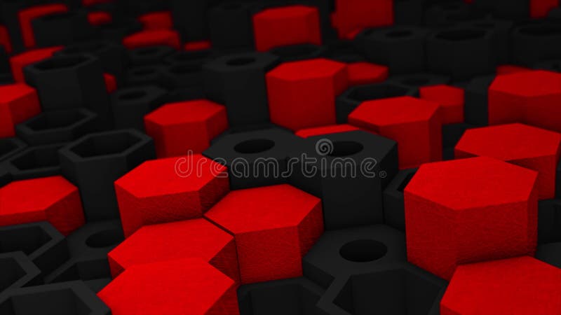Red and Black Color Glowing Hexagonal Block Moving Up and Down Stock ...