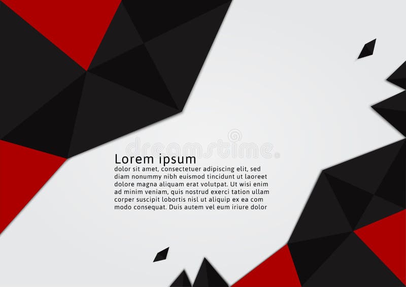 Red and Black Color Polygon with Copy Space Abstract Vector Background ...