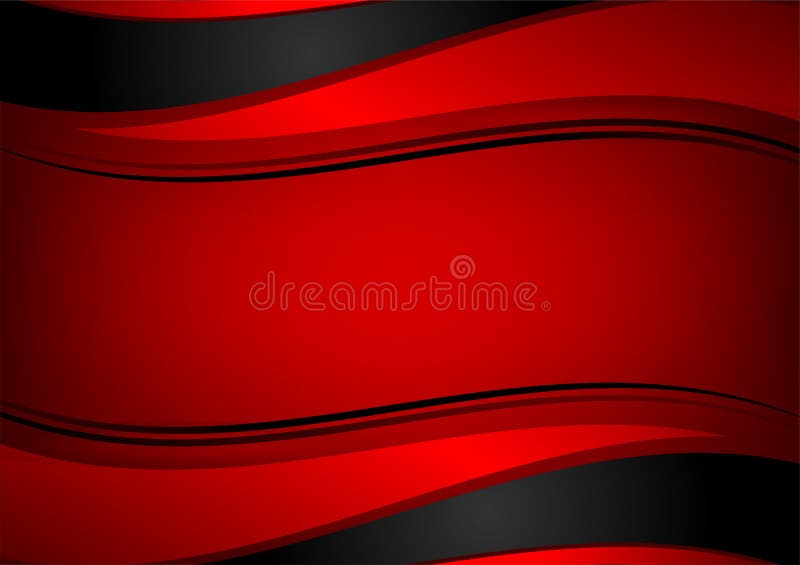 Red and Black Color Wave Abstract Vector Background with Copy Space ...