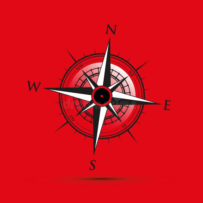 A red compass stock vector. Illustration of navigation - 108436408