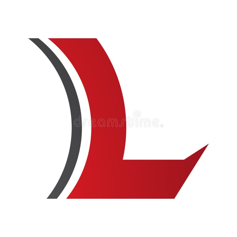 Red and Black Concave Lens Shaped Letter L Icon Stock Vector ...