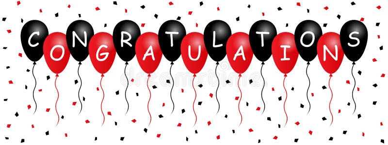 Red and Black Congratulations Baloons, Vector Illustration Stock Vector ...
