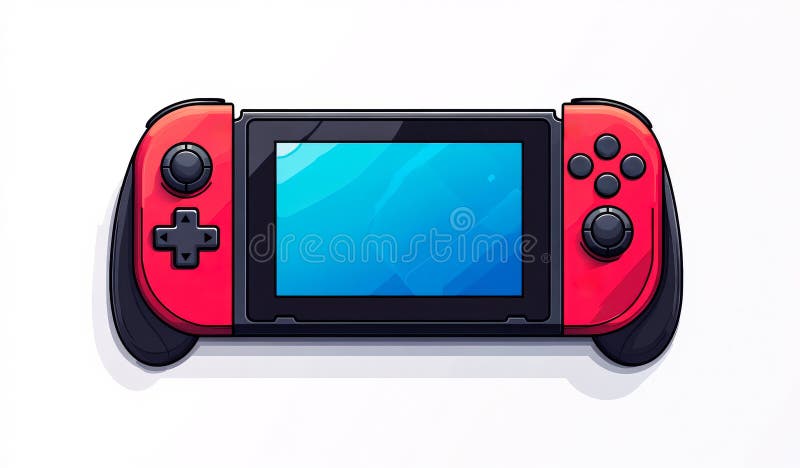 A Red and Black Controller with a Blue Screen Stock Photo - Image of ...