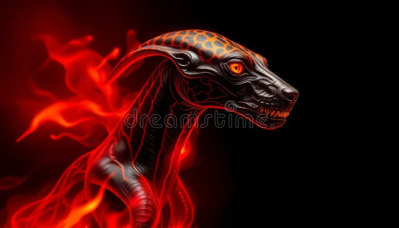 Red and Black Creature with a Glowing Eye Stock Image - Image of ...