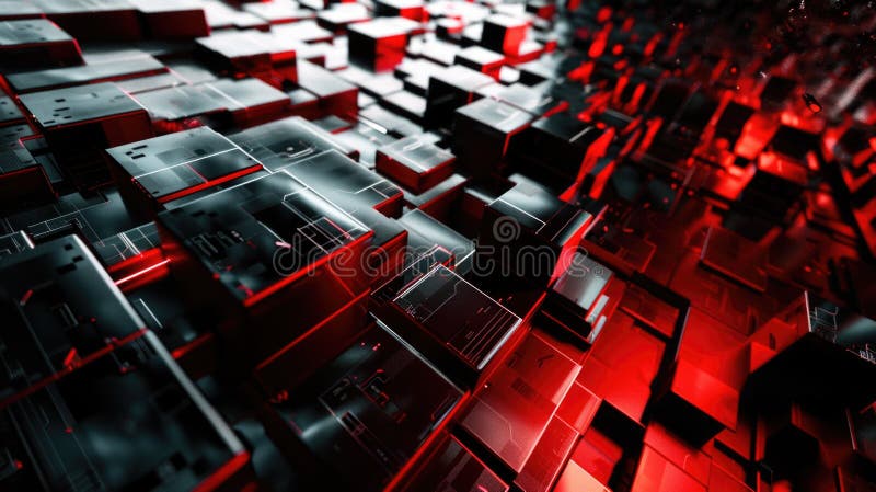 Red and Black Cubes Stack stock image. Image of design - 376461643