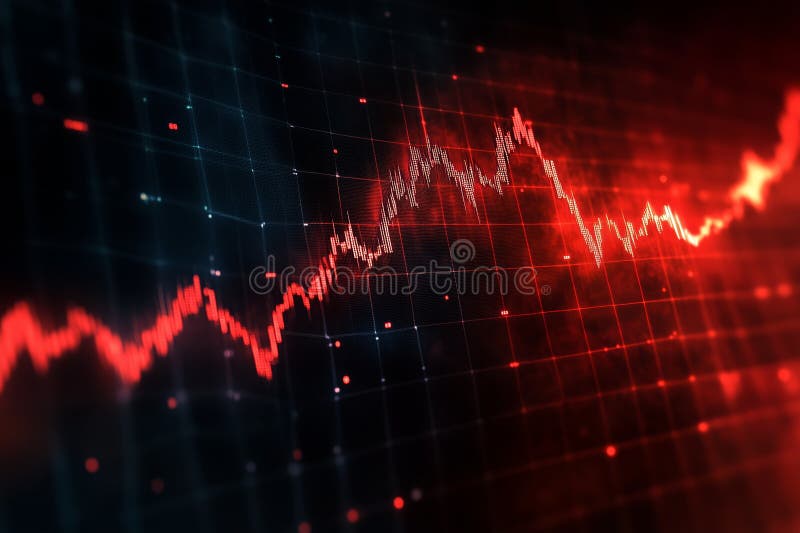 Red and Black Digital Stock Market Trend Graph Displaying Fluctuating ...