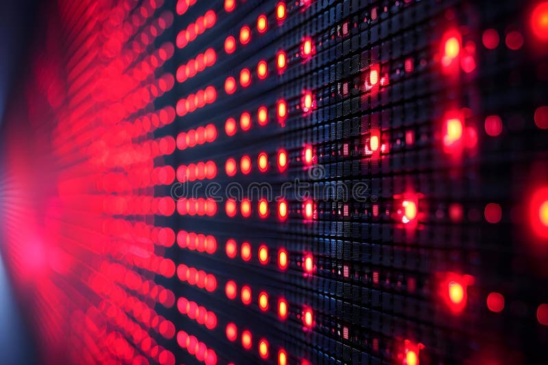 Red-Black Dot Matrix Elegance: Minimalist Digital Backdrop. Concept ...