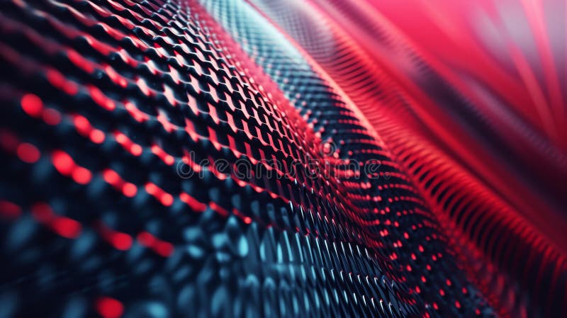Red and Black Dynamic Grid with a Wavy Pattern, Creating a Sense of ...