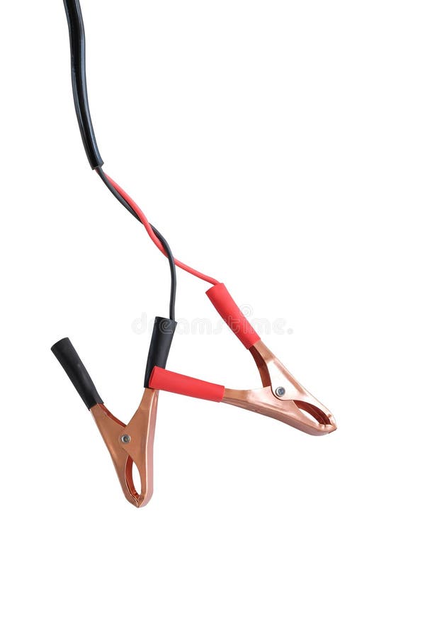 Red and Black Electrical Alligator Clip Stock Image - Image of ...