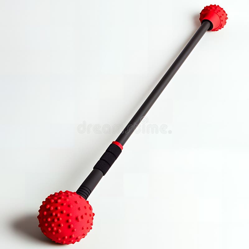 Red and Black Exercise Stick with Spiked Balls Stock Illustration ...