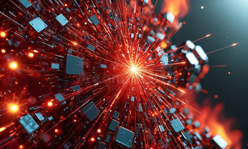 Red and Black Explosion Sparks Stock Illustration - Illustration of ...