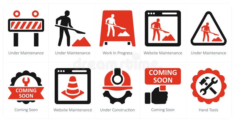 A Set of 10 Under Construction Icons As Under Construction, Work in ...