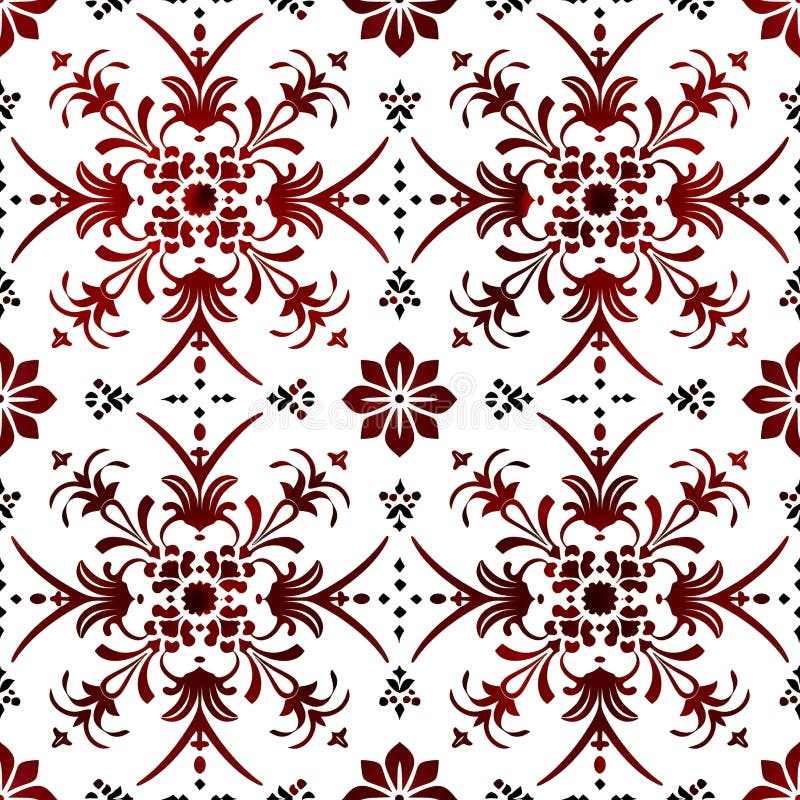 Red and Black Floral Pattern Wallpaper Stock Illustration ...