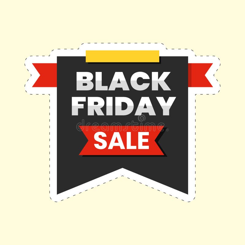 Red and Black Friday Tag or Poster Stock Illustration - Illustration of ...