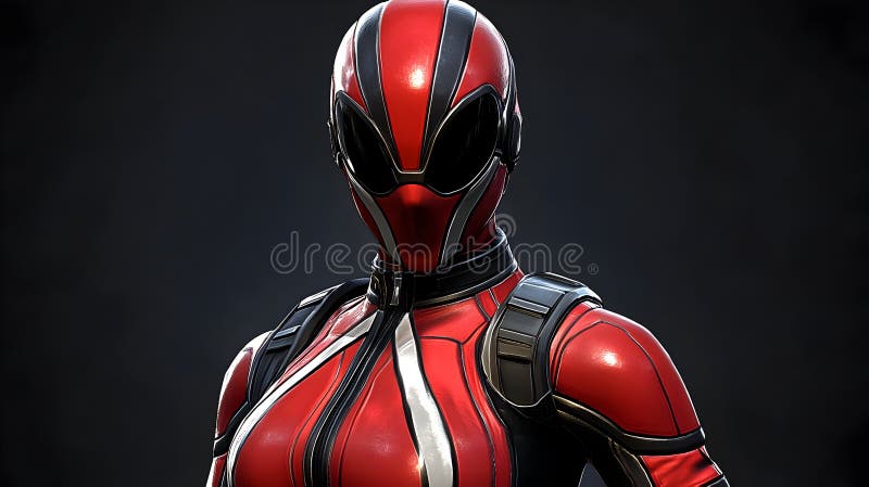 Red and Black Futuristic Suit Illustration Stock Illustration ...