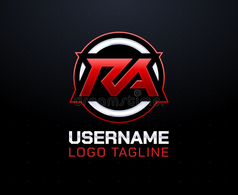 Red and Black Gaming Logo with Initials RA in Circle Esports Stock ...