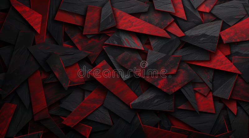 Red and Black Geometric Abstract Background Texture with Dynamic Layers ...