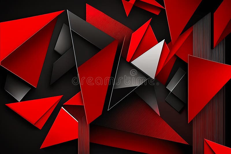 Red, Black Geometric Triangle Abstract Background Illustration. Modern ...