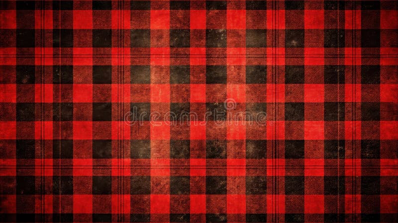 Red and Black Gingham Textile Background with a Rustic, Distressed ...