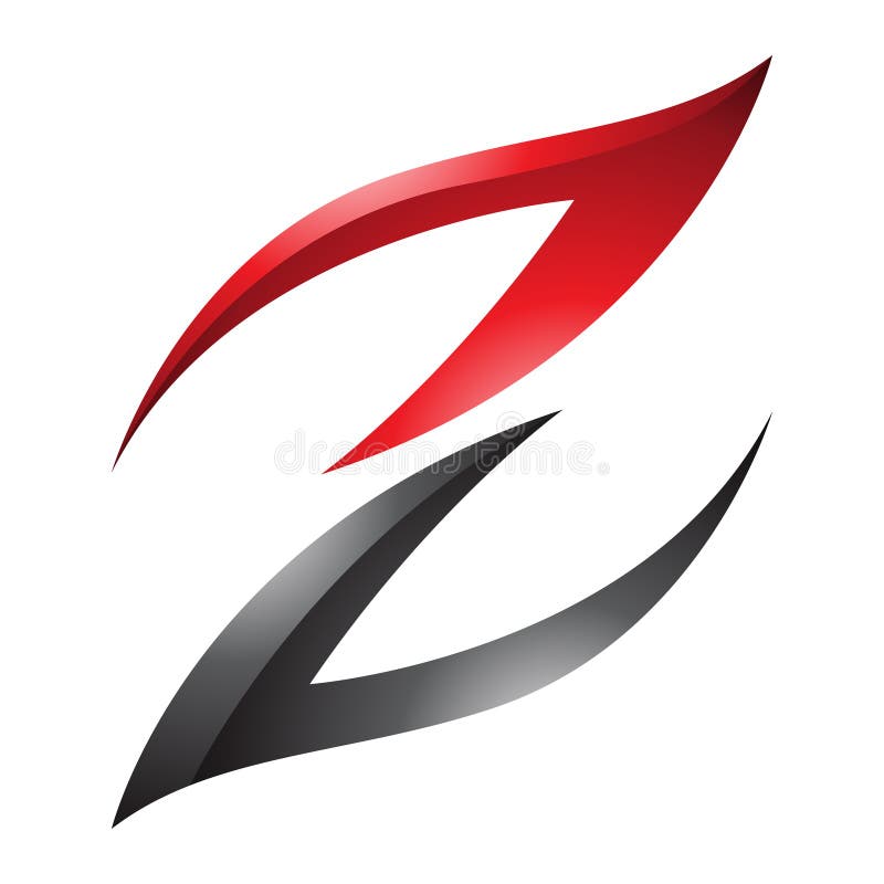 Red and Black Glossy Fire Shaped Letter Z Icon Stock Vector ...