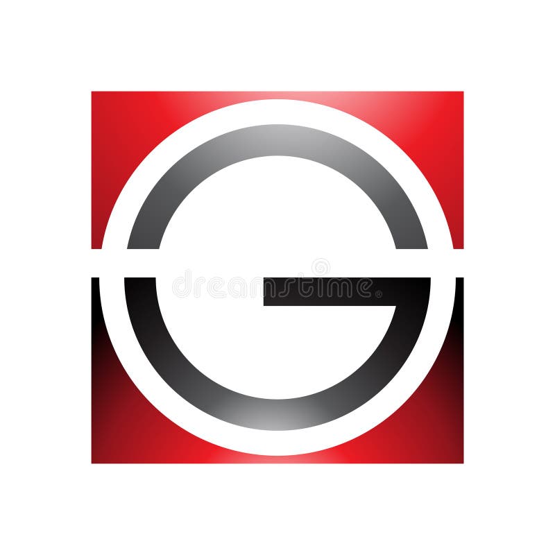 Red and Black Glossy Round and Square Letter G Icon Stock Vector ...