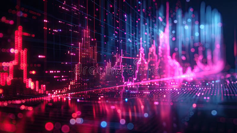 A Red and Black Graph with a Red Line that is Going Down Stock Photo ...