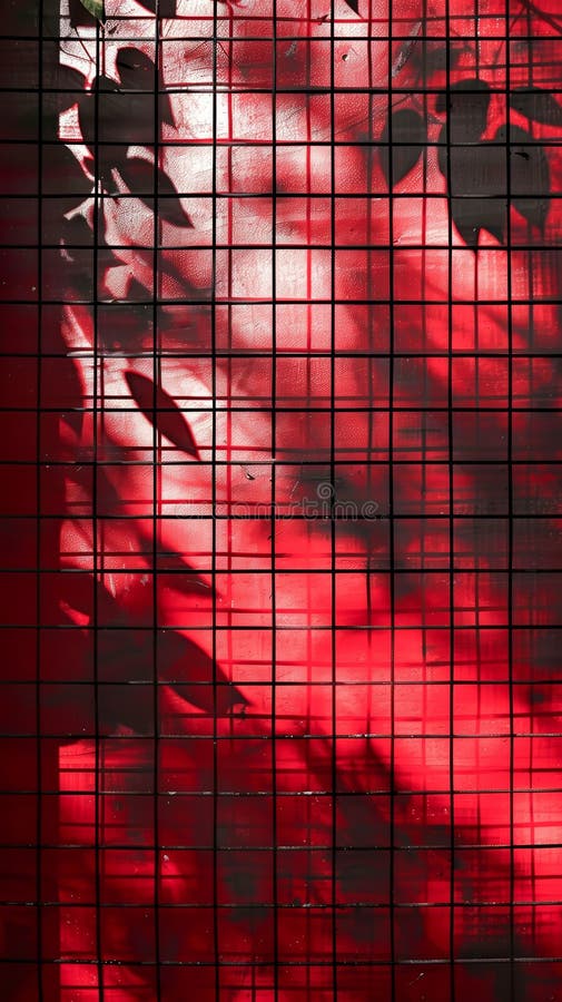 Red and Black Grid Pattern Background. Generative AI Stock Illustration ...