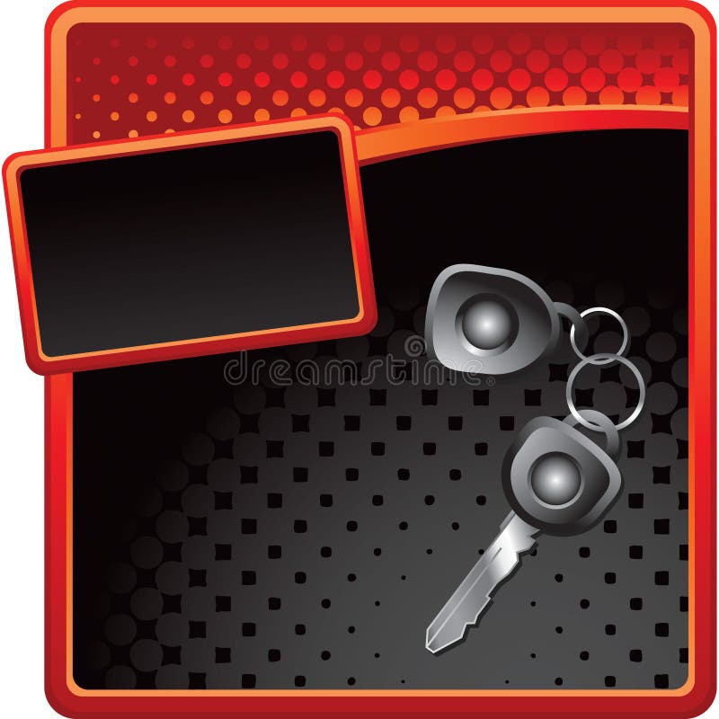 Red and Black Halftone Advertisement with Car Keys Stock Vector ...