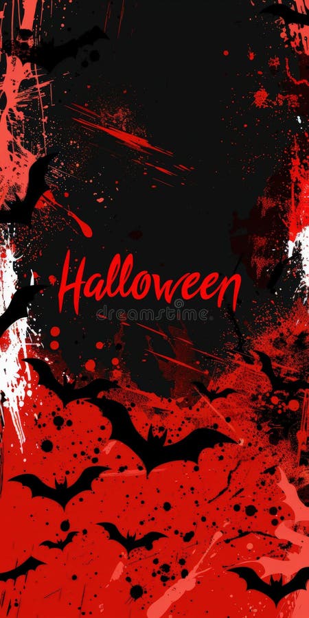 Red and Black Halloween Sign Stock Illustration - Illustration of ...