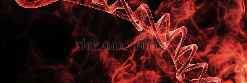 A Red and Black Helix of Light Entwined in a Double-helix Shape ...