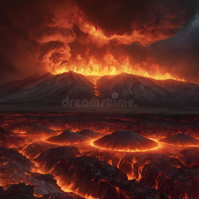 Red and Black Hell and Apocalypse , Ai-generatet Stock Illustration ...